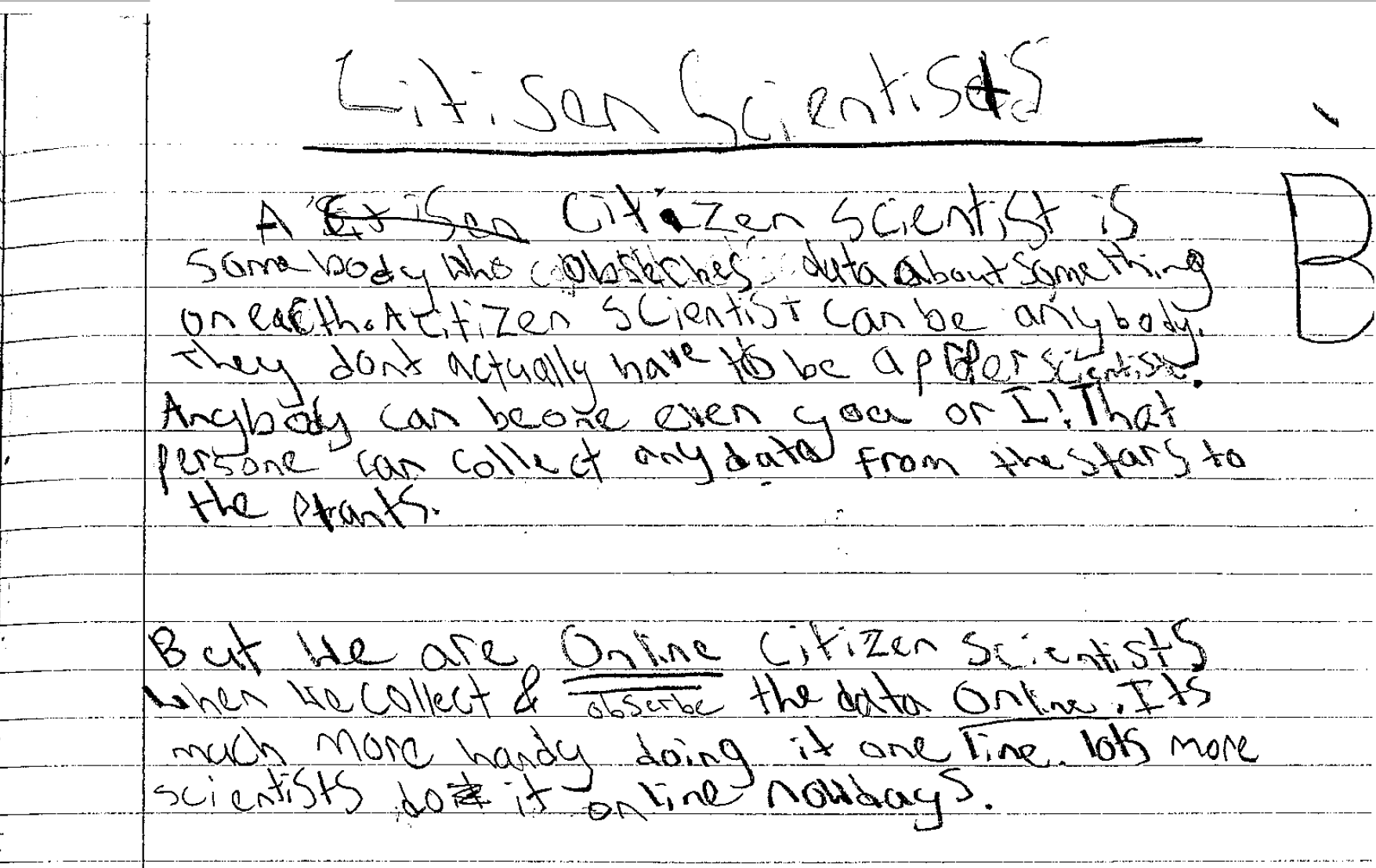 Student Writing Samples